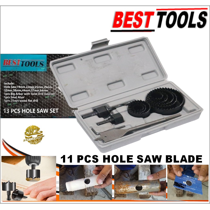 Jual BESTTOOLS Hole Saw Set Kit For Soft Wood Mata Bor Pelubang Kayu ...