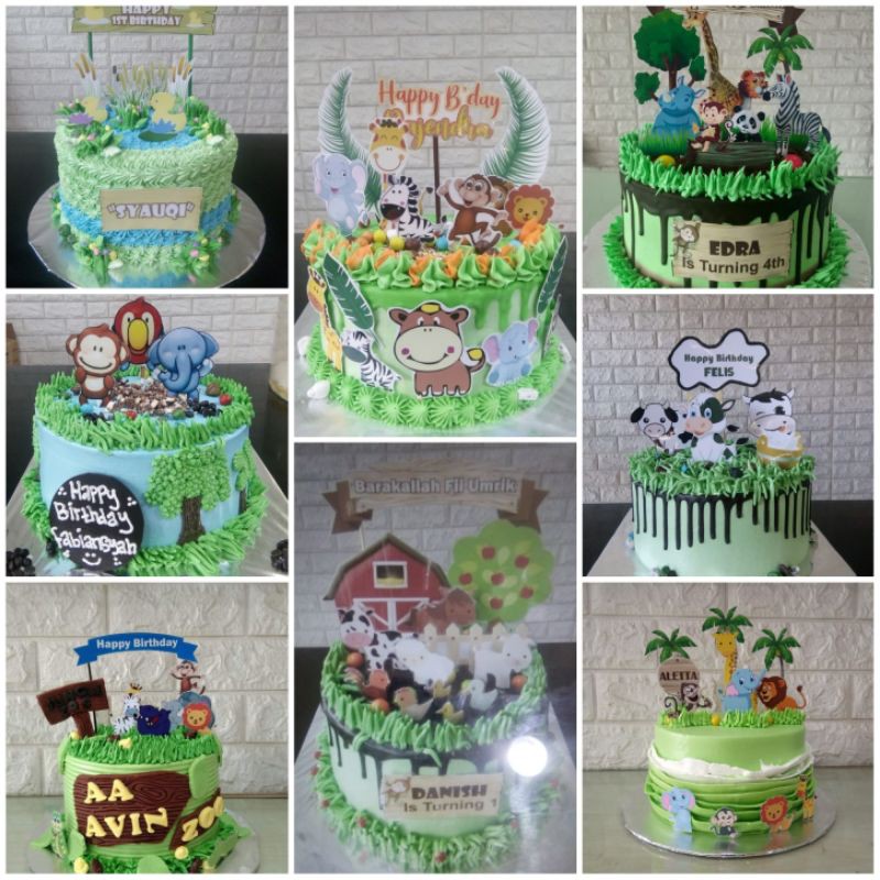 Jual Animals / birthday cake / kue tema hewan | Shopee Indonesia