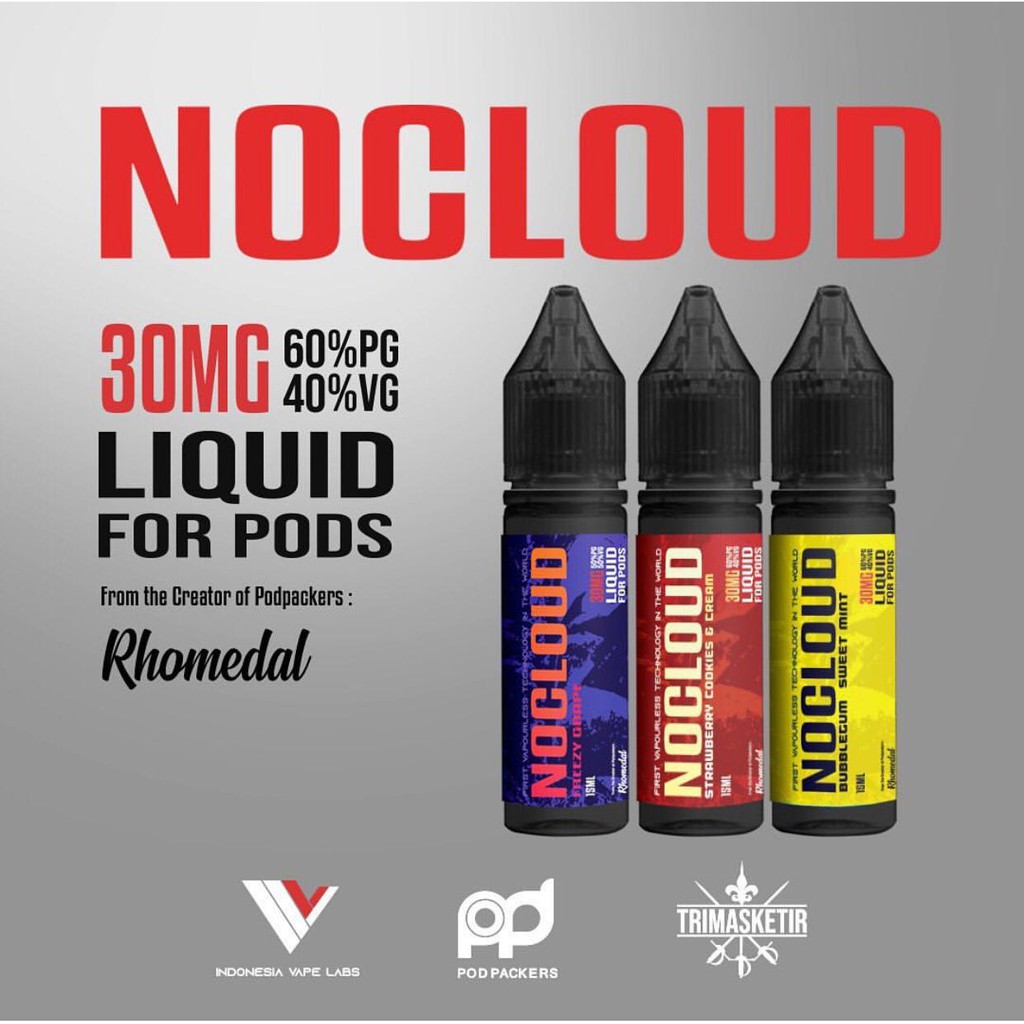 Jual Liquid NoCloud Salt Nic 15ML by Trimasketir Liquid No Cloud ...