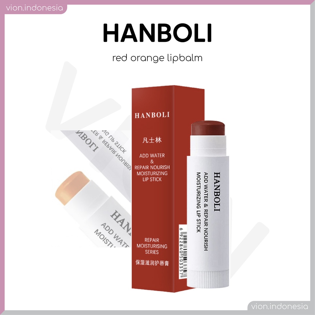Jual HANBOLI Orange Red Lip Balm Moisturising Repair Nourish Lipstik ...