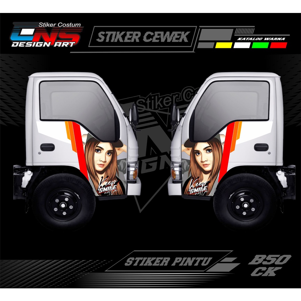 Jual stiker pintu kabin elf/truk/canter stiker variasi pintu mobil elf ...
