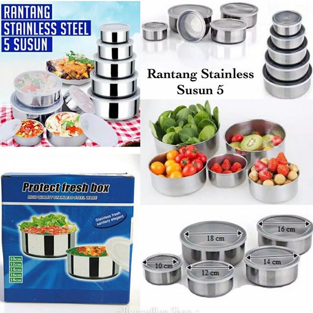 Jual Rantang Susun Set 5pcs Wadah Tempat Makanan / Rantang Susun ...