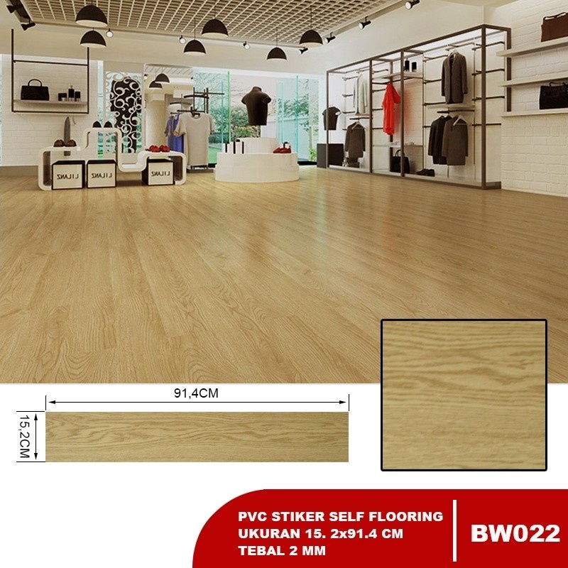 Jual Lantai Vinyl Parket Kayu Dengan Perekat Stiker Lantai | Shopee Indonesia