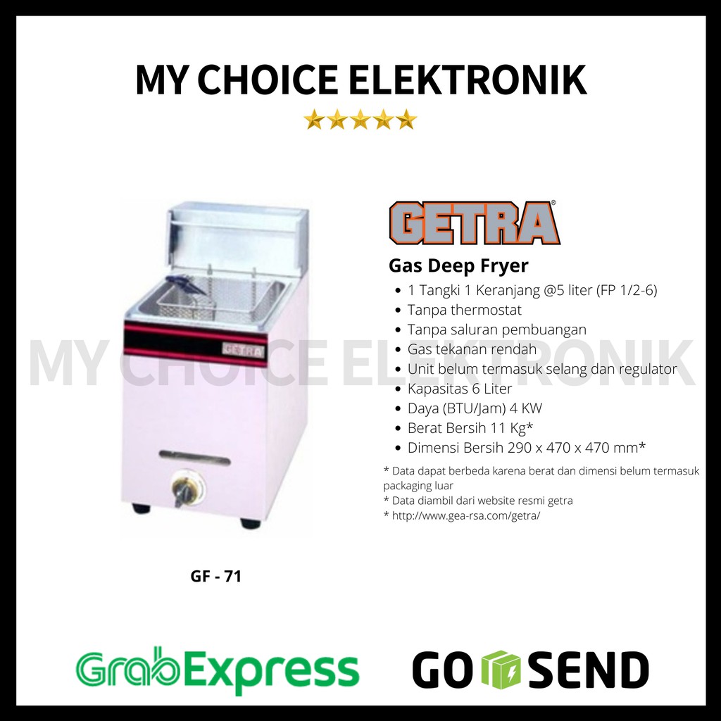 Jual GETRA Mesin Penggorengan - GF-71- (Deep Fryer) | Shopee Indonesia
