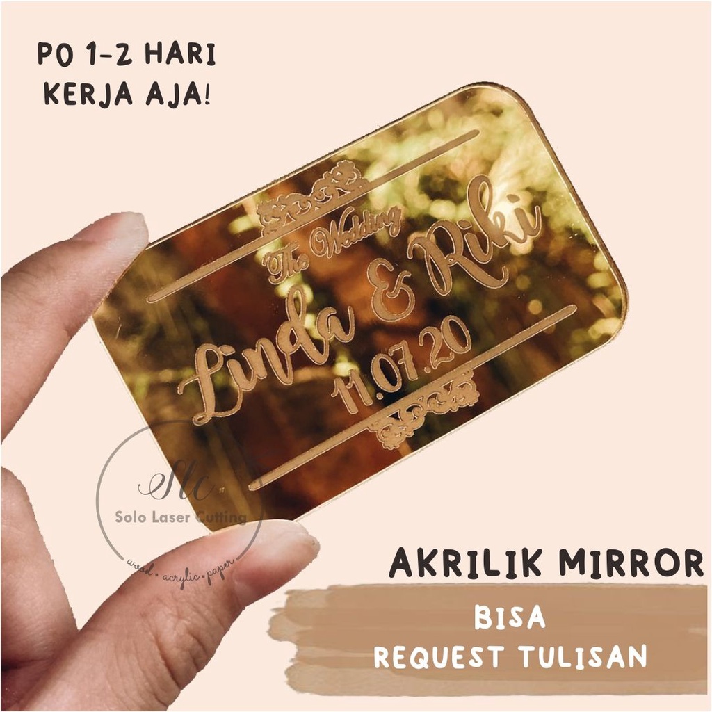 Jual NAMA AKRILIK MIRROR UNTUK MAHAR / BOX SESERAHAN | NAME TAG ACRYLIC ...