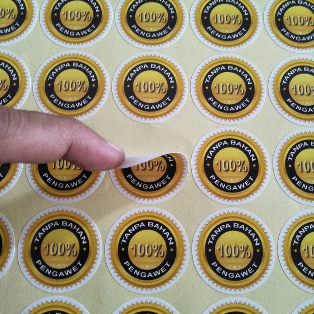 Jual Cetak stiker label nama vinyl A3 Plus Half Cut Cutting setengah ...