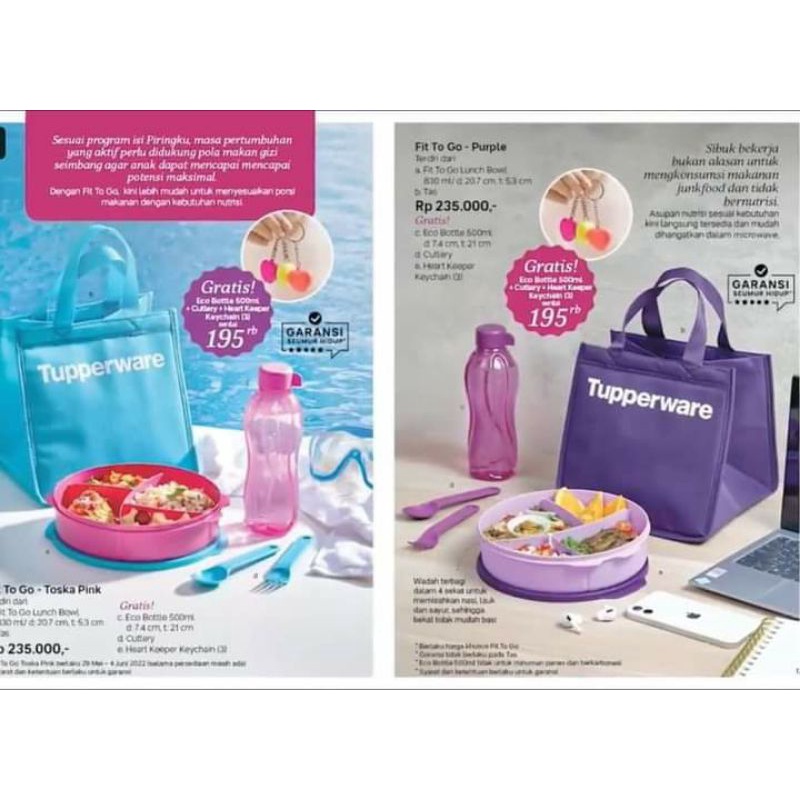 Jual PROMO TERBARU !!! TUPPERWARE Fit to go lunch box set - tempat ...
