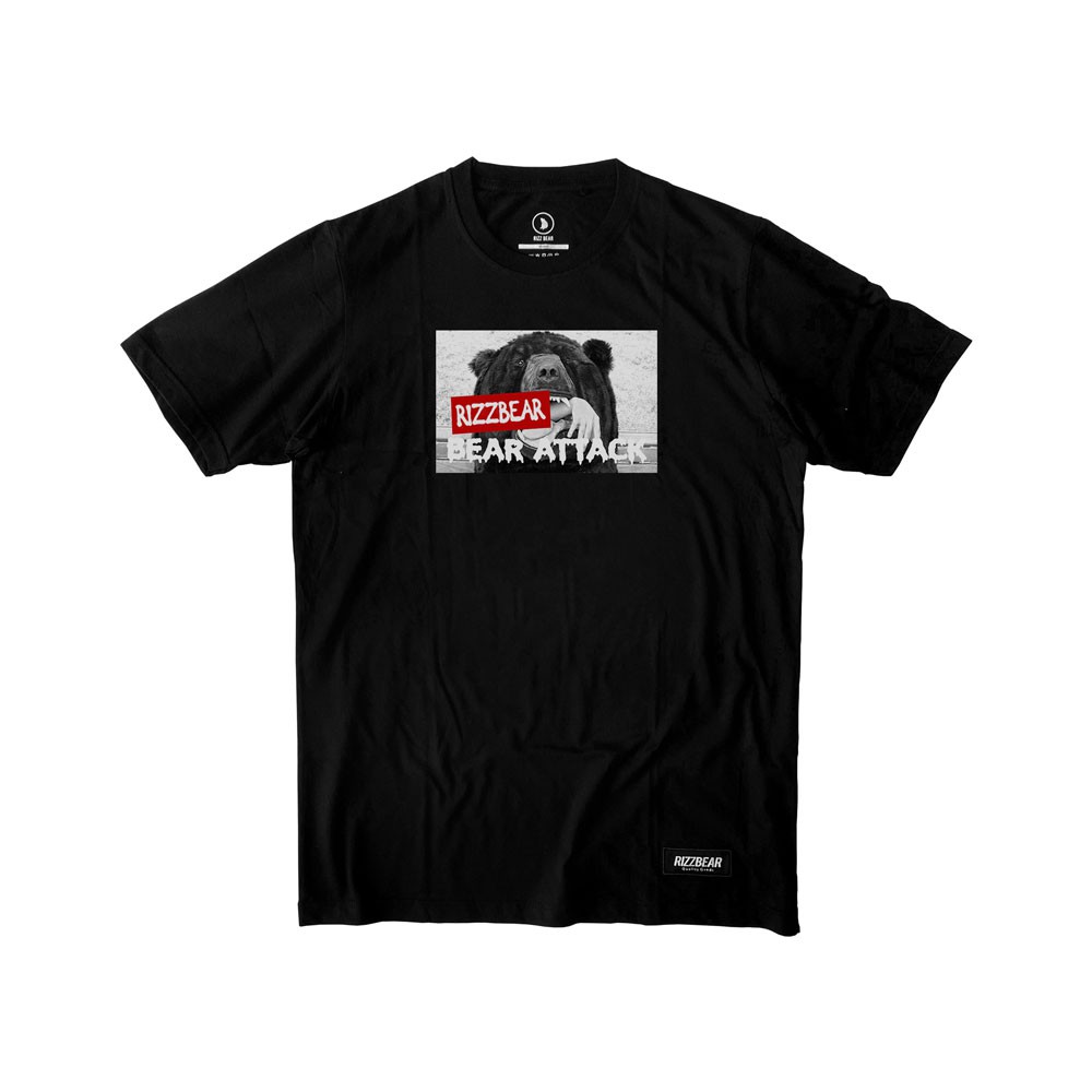 Jual RIZZBEAR Kaos Pendek Hitam Pria Original Distro Bear Attack T ...