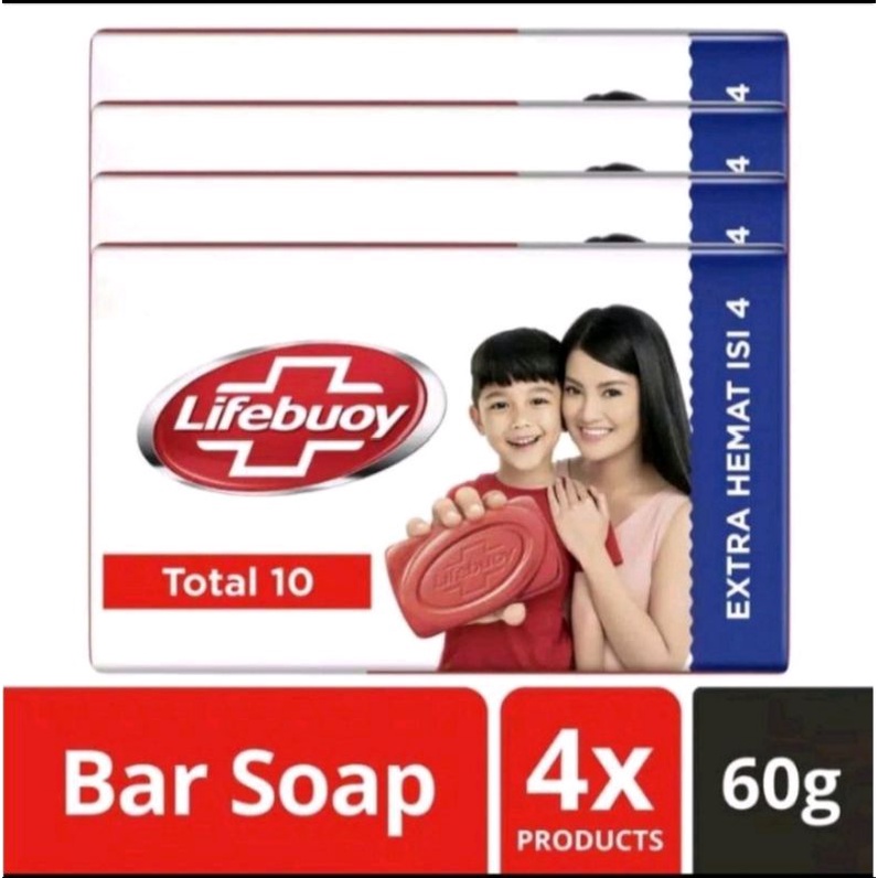 Jual Lifebuoy batang total 10 merah 4x 60gr | Shopee Indonesia