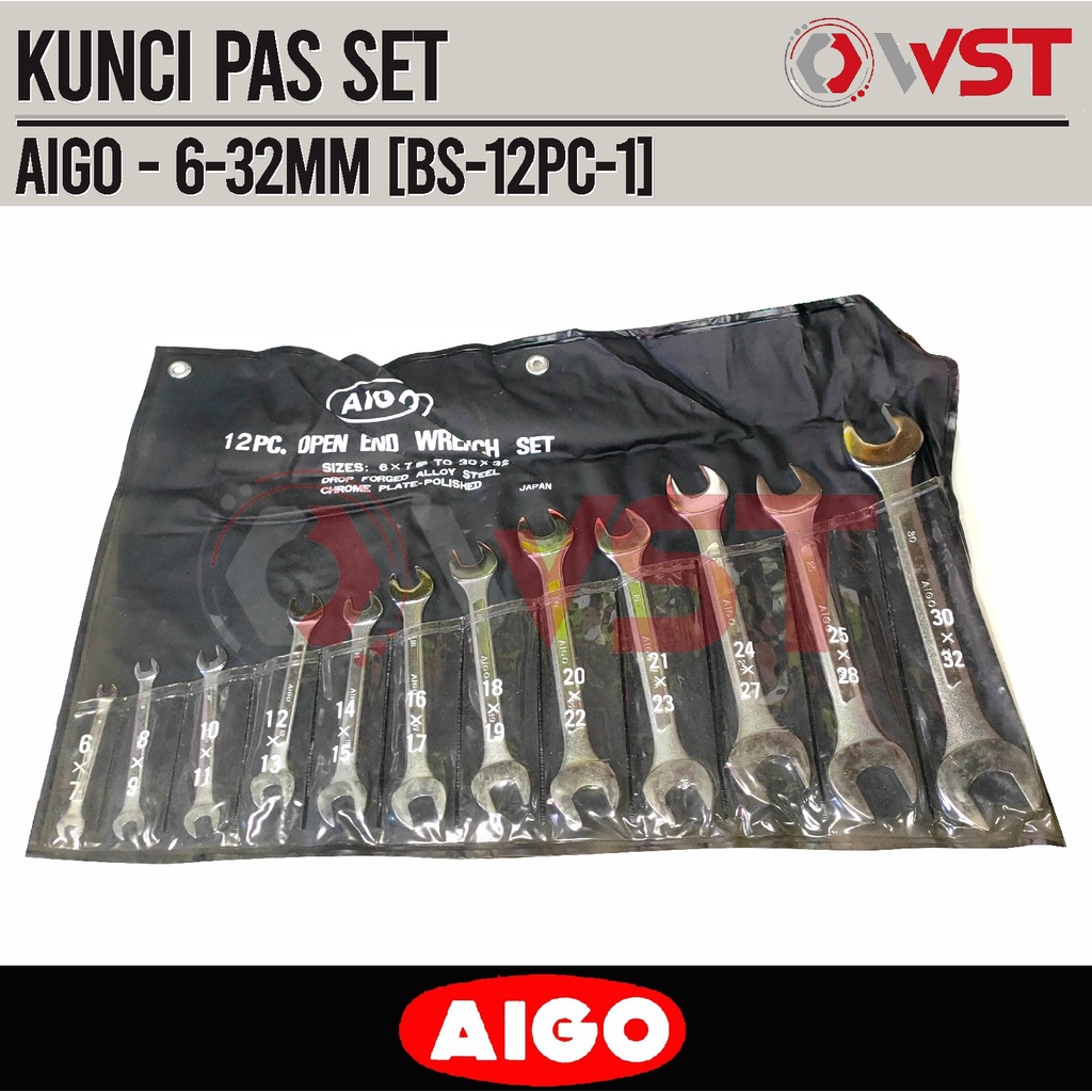 Jual Aigo Kunci Pas Set 6-32mm 12pcs MADE IN JAPAN / Kunci Pas 6-32 mm | Shopee Indonesia