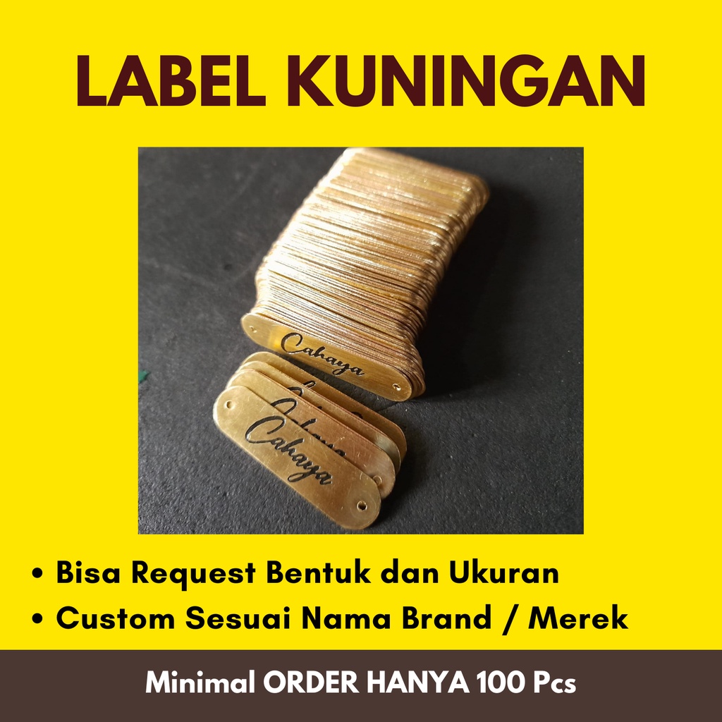 Jual LABEL HIJAB BAHAN KUNINGAN Anti Karat Sesuai Nama Brand dan Merek ...