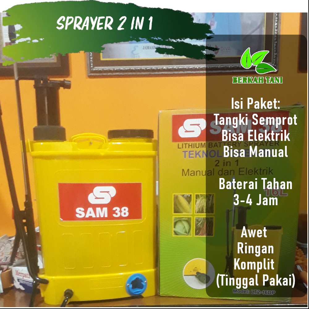 Jual Tangki Sprayer Semprot 2 in 1 Bisa Elektrik Bisa Manual 16 Liter ...