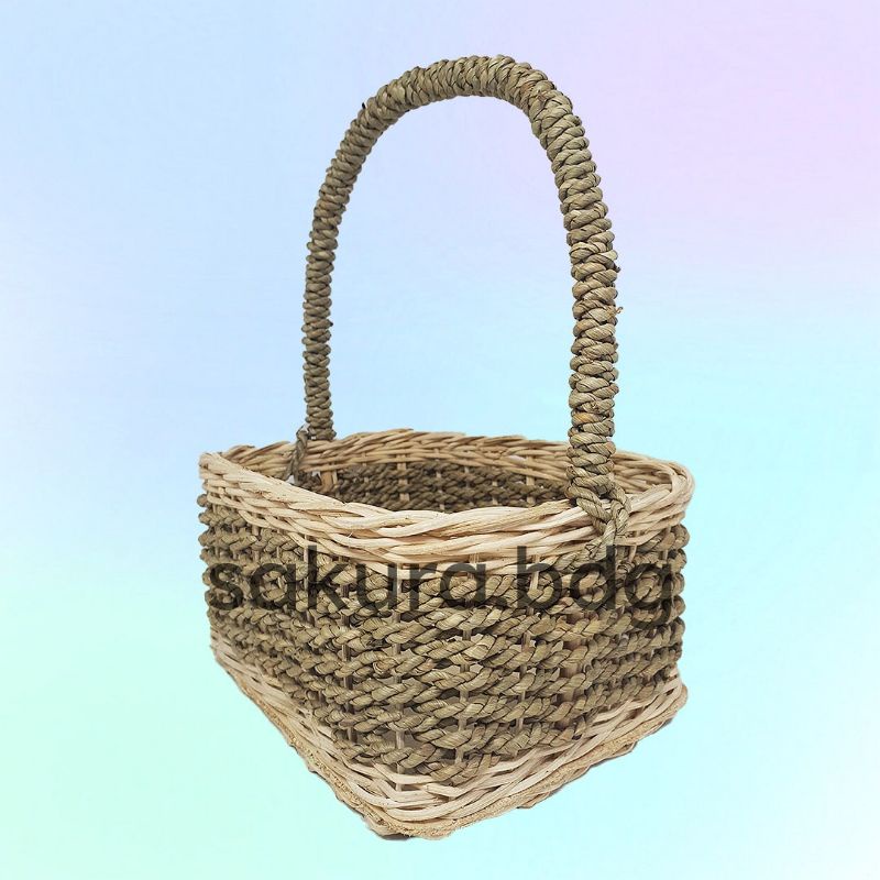 Jual K127S - Keranjang rotan segres persegi tangkai S 23x17x10 cm alas ...