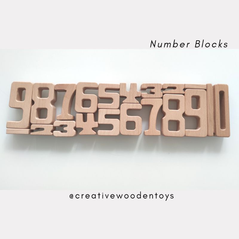 Jual Number Blocks, Math Blocks, wooden stacker toys, Mainan Angka ...