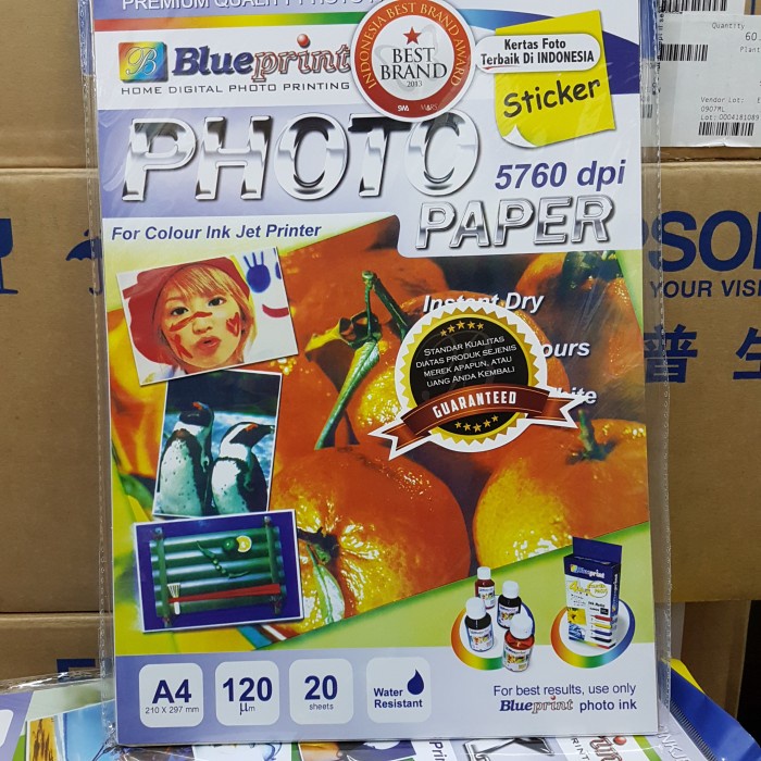 Jual Kertas Stiker Glossy Blueprint Sticker Paper Blueprint Glossy A4 ...