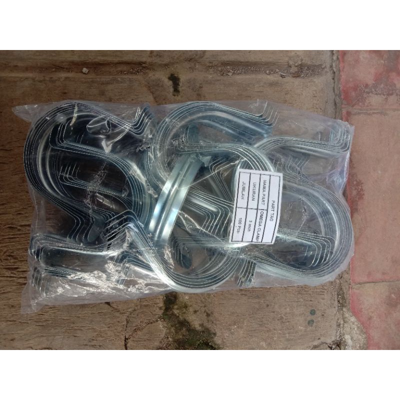 Jual Klem plat besi 3" inch tebal / pipe clamp / klem omega galvanis ...