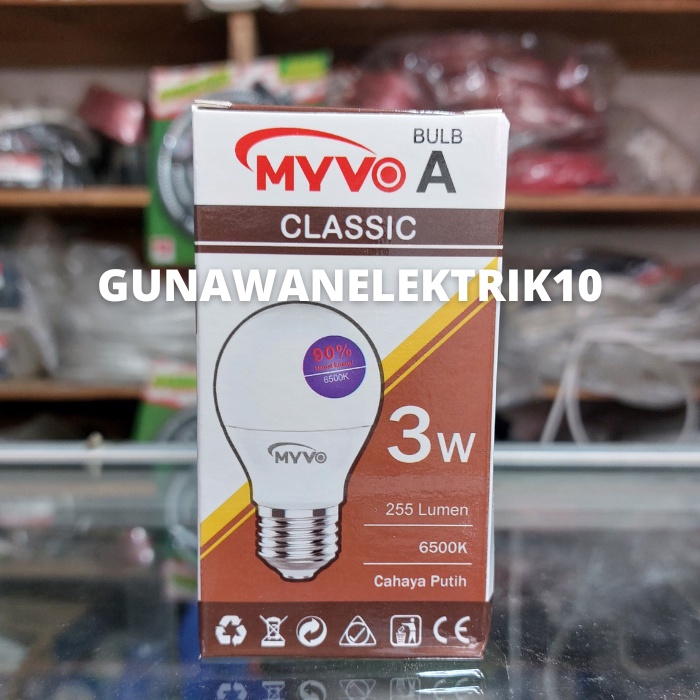 Jual LAMPU LED MYVO CLASSIC 3W, LAMPU MYVO 3 WATT, BERGARANSI 1 TAHUN ...