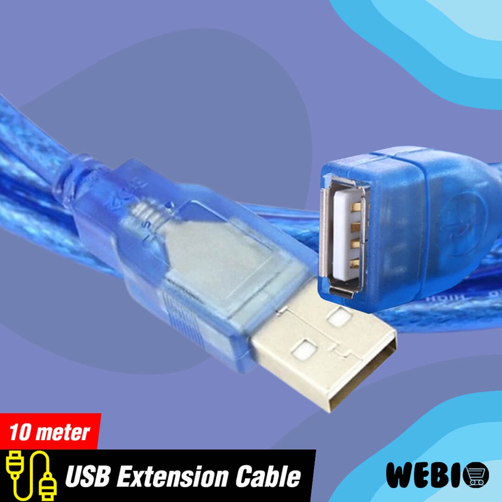 Jual Kabel USB Extension Male to Female 10M Sambungan Extender 10 Meter ...
