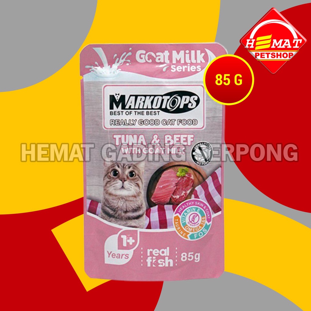 Jual Markotops Makanan Kucing basah Pouch Sachet Cat Food Wet Food 85 ...