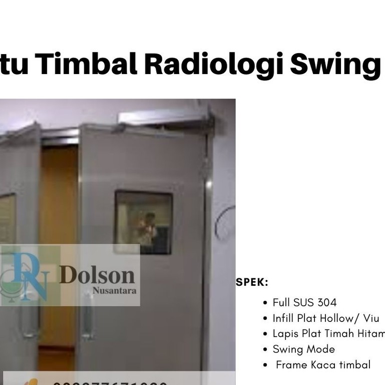 Jual Pintu Hermetik Hermetic Door Radiologi Radiasi Double Swing Manual ...