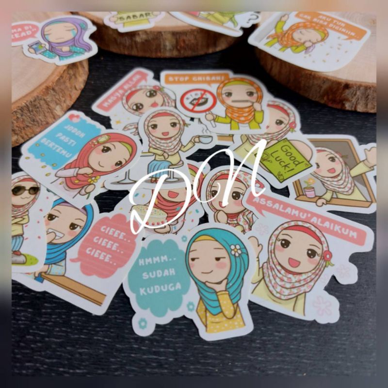 Jual Stiker kertas gambar hijab on fire 18pcs sticker kertas glossy ...