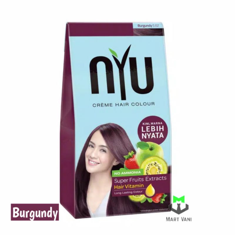 Jual NYU CREME HAIR COLOUR BOX BURGUNDY (Semir rambut) | Shopee Indonesia