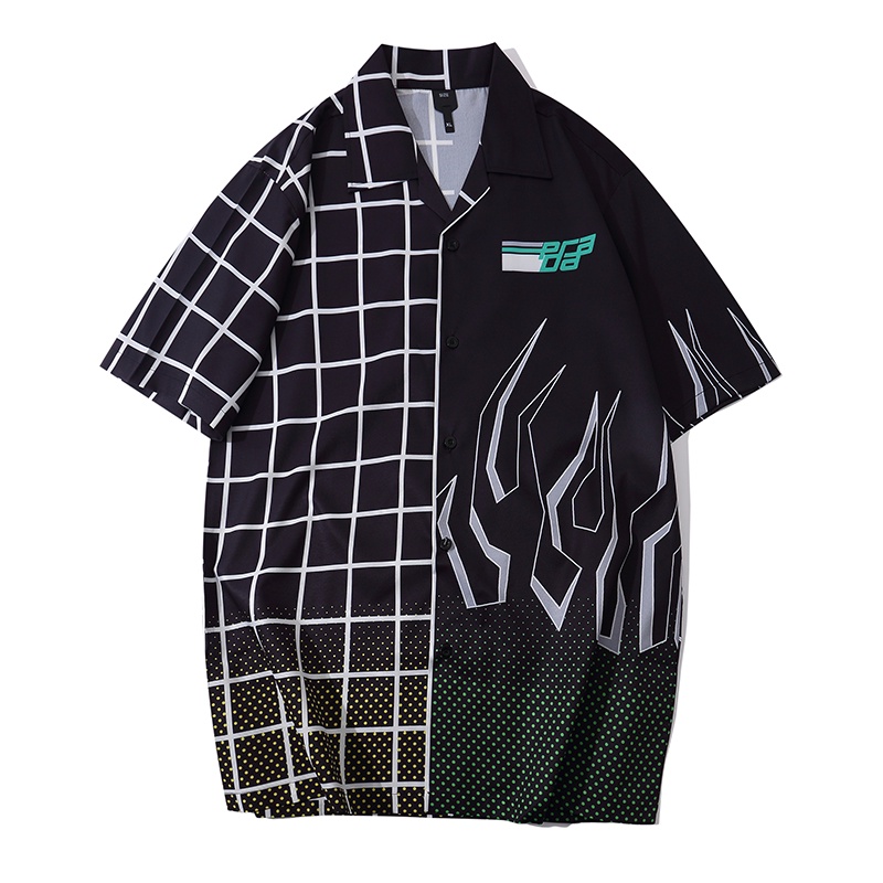 Jual Dark Icon Kemeja Motif Pattern Pantai Printing Kasual Pria ...