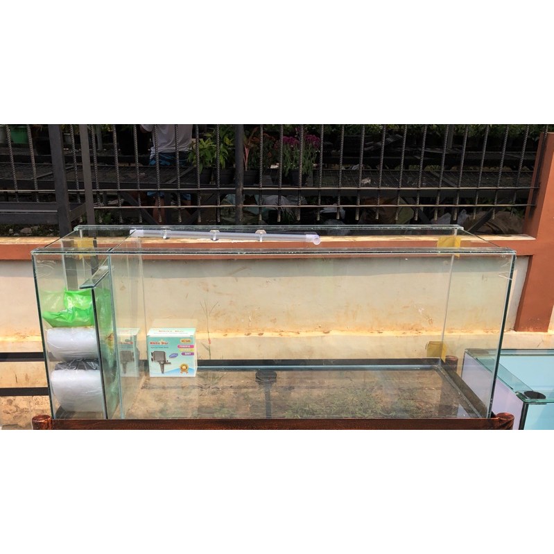 Jual AQUARIUM KACA UKURAN 100x40x40cm FILTER SAMPING SET MEDIA FILTRASI ...