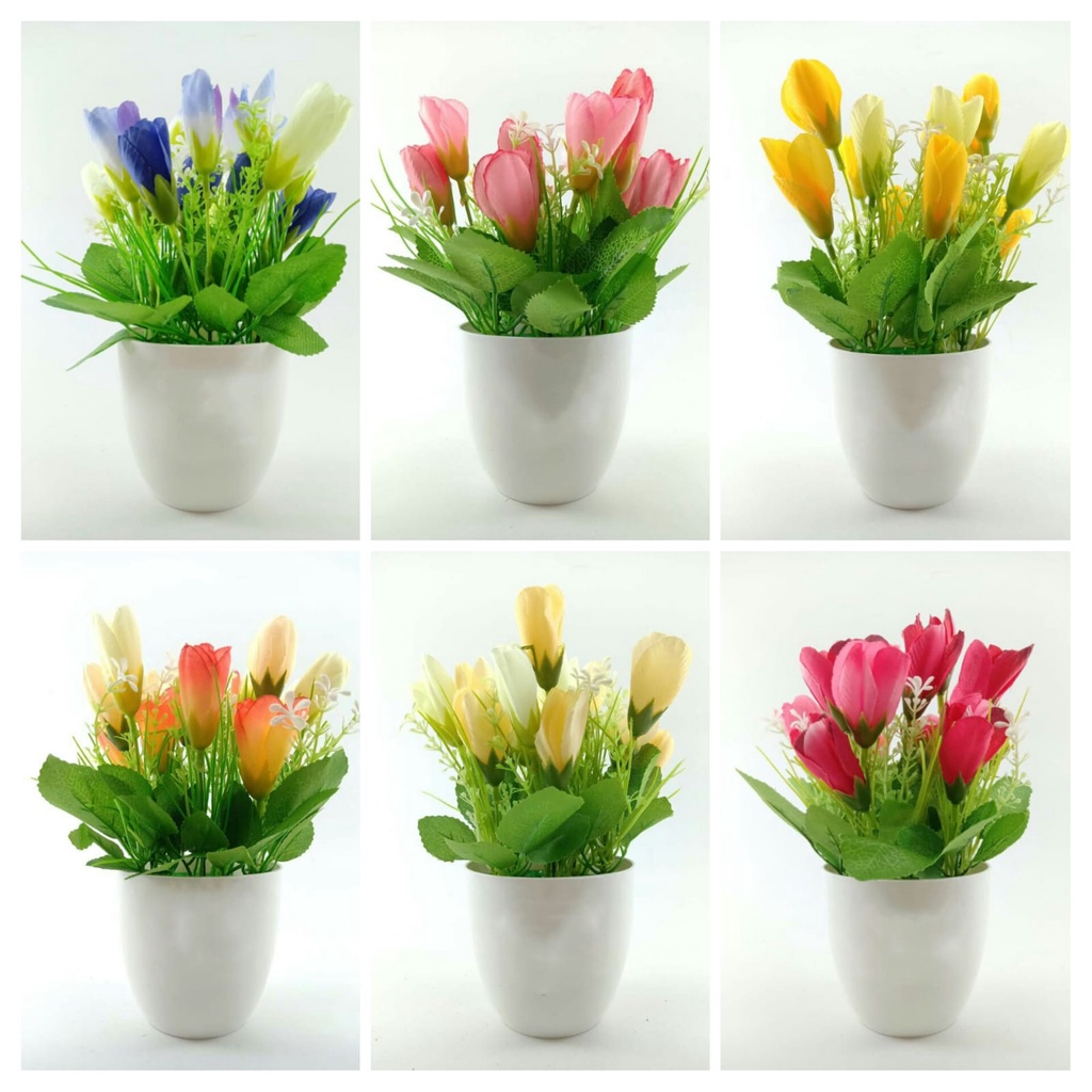 Jual BUNGA TULIP SET POT LOVE BUNGA HIAS RUANGAN BUNGA PAJANGAN BUNGA ...