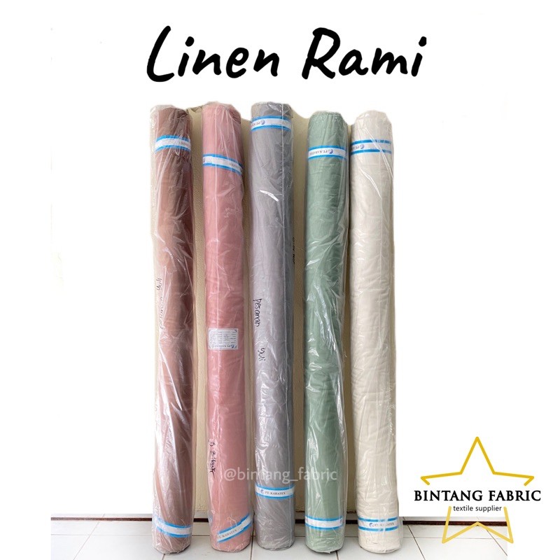 Jual 1 Rol Kain Bintang Fabric Katun Linen Rami 50 yard | Shopee Indonesia