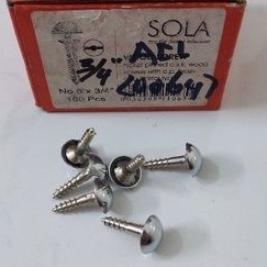 Jual Sekrup Kaca Cermin Payung Mengkilap SOLA 8 x 3/4 Inch 19 mm Brass ...