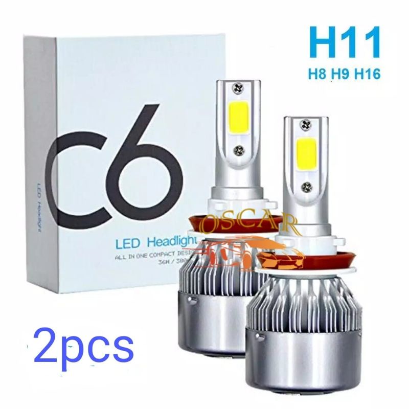 Jual Lampu Utama Mobil LED Headlight C6 SILVER H1 H3 H4 H7 H11 HB3 HB4 9005 9006 H8 36Watt 36 ...