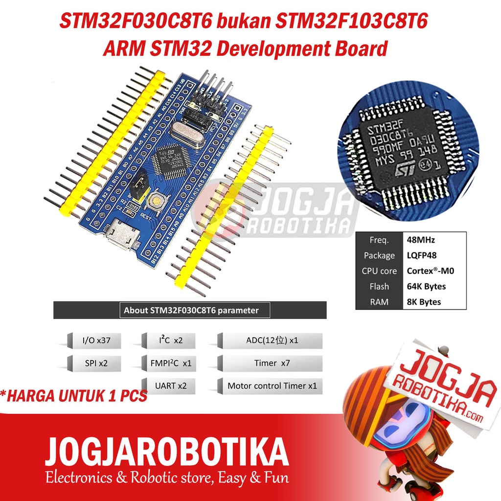 Jual STM32F030C8T6 bukan STM32F103C8T6 ARM STM32 Development Board ...