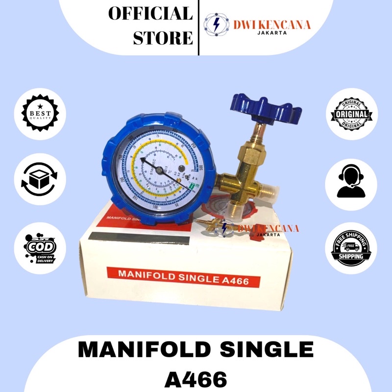 Jual SINGLE MANIFOLD ALAT PENGISIAN FREON R22 R134 | MANIFOLD 220PSI ...