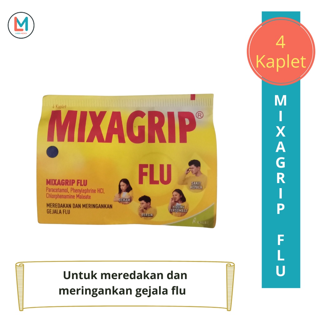 Jual Mixagrip Flu 1 Strip 4 Kaplet | Obat Demam, Flu, Batuk, Pilek ...
