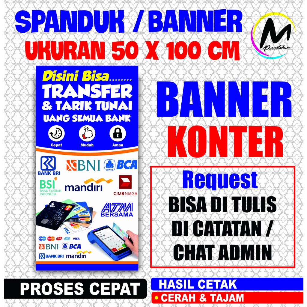 Jual Cetak Banner Spanduk Konter Transfer Dan Tarik | Shopee Indonesia