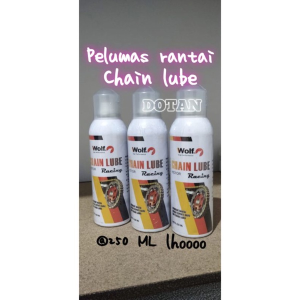 Jual CHAIN LUBE WOLF 250 ML - PELUMAS RANTAI SEMPROT 250 ML | Shopee Indonesia