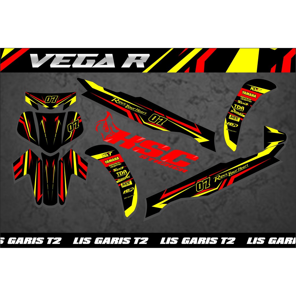 Jual Decal Sticker-Dekal Stiker Vega R New Fullbody Motif Lis Garis KT2 ...