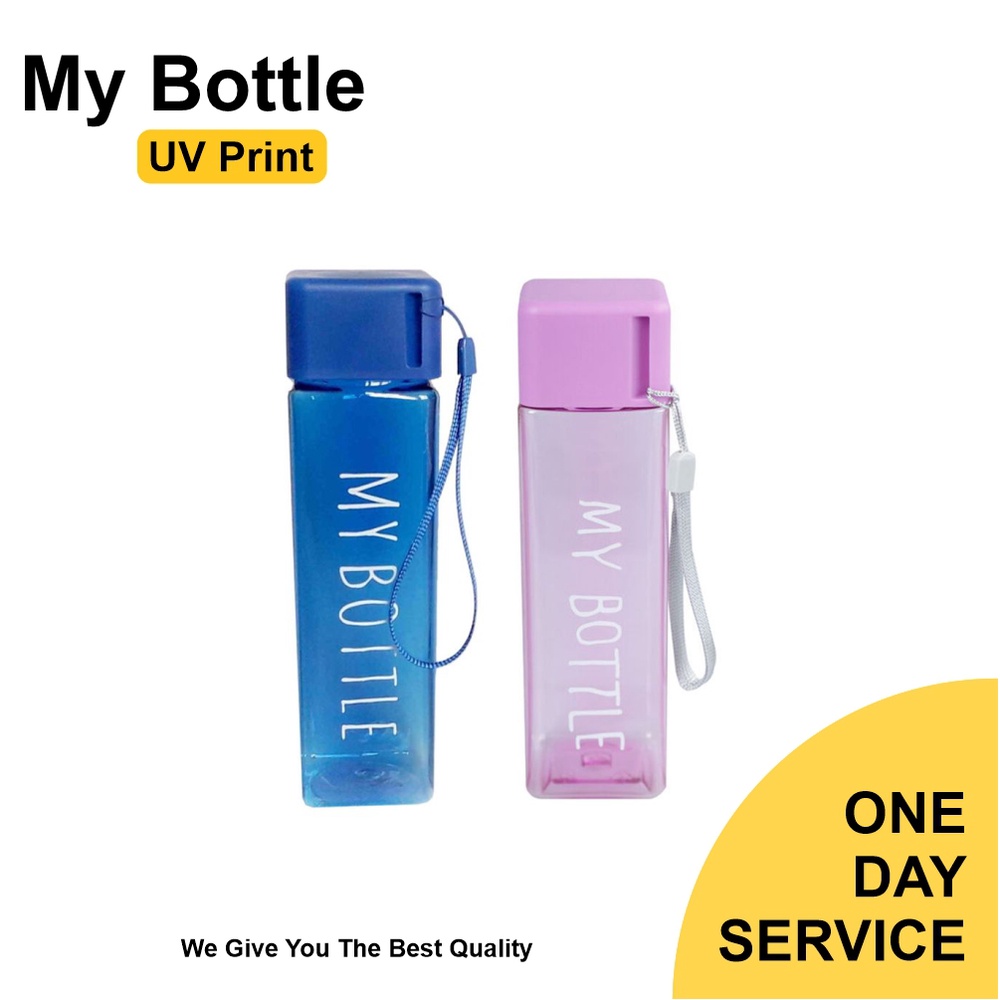 Jual botol minum my Bottle kotak uv print /uv printing my Bottle petak ...