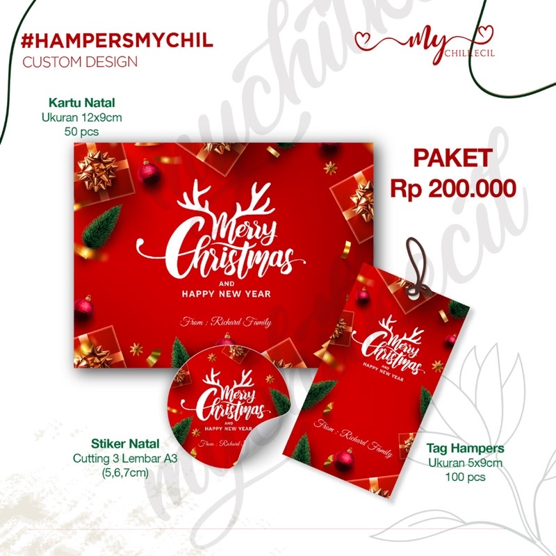 Jual PAKET HAMPERS NATAL / PAKET KARTU NATAL /KARTU UCAPN STIKER NATAL ...