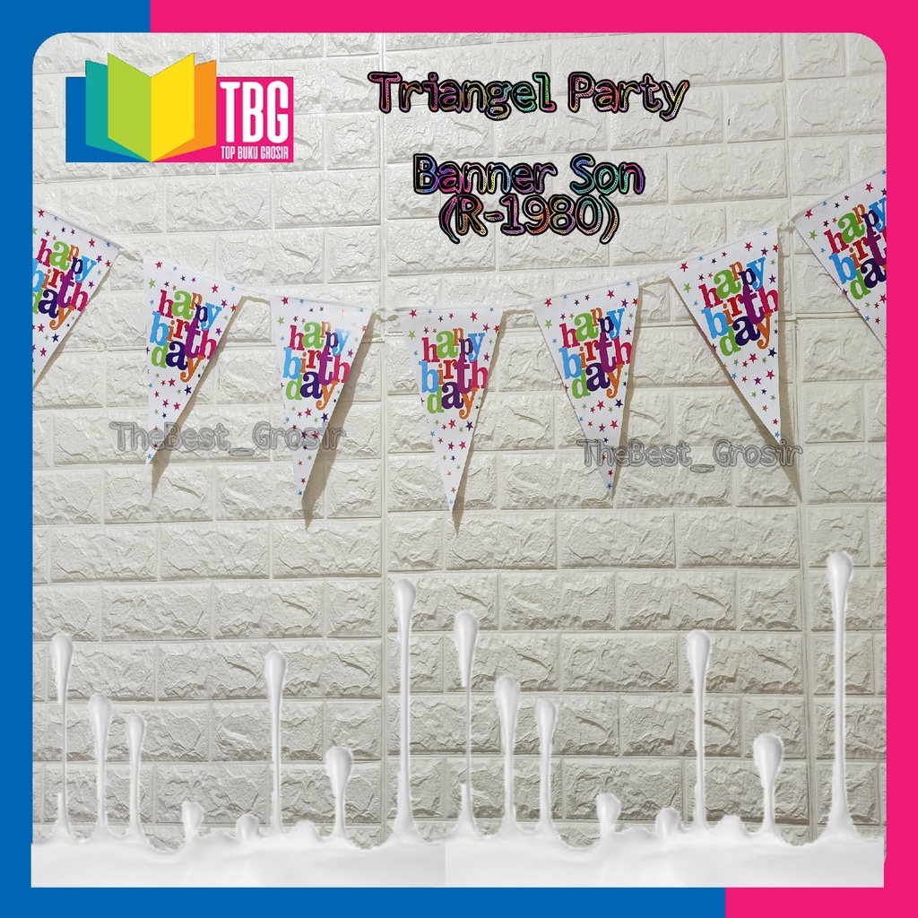 Jual TRIANGLE PARTY BANNER / BANNER (R-1980) | Shopee Indonesia