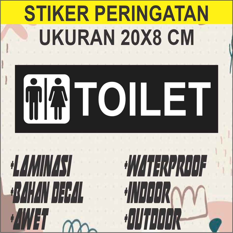 Jual Stiker Toilet Sticker KANTOR RUANG TUNGGU Peringatan Waterproof ...