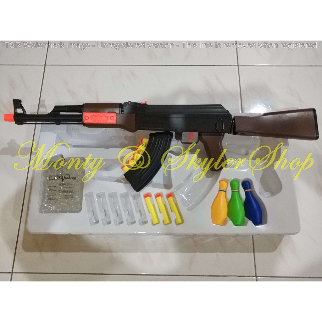 Jual Top Gear Soft Bullet Water Bullet Gun AK 47 Nerf Hyrdogel Gun ...