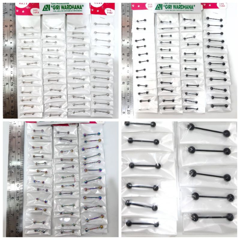 Jual Piercing Barbel 12pcs Barbel Tulang Barbel Lidah Txg Grosir ...