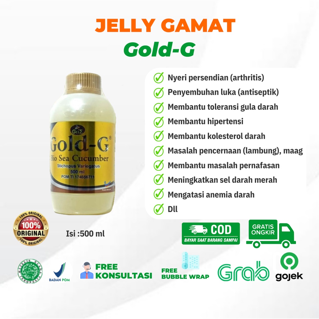 Jual Jelly Gamat Gold G 500ml Obat Herbal Nyeri Persendian Penyembuhan ...