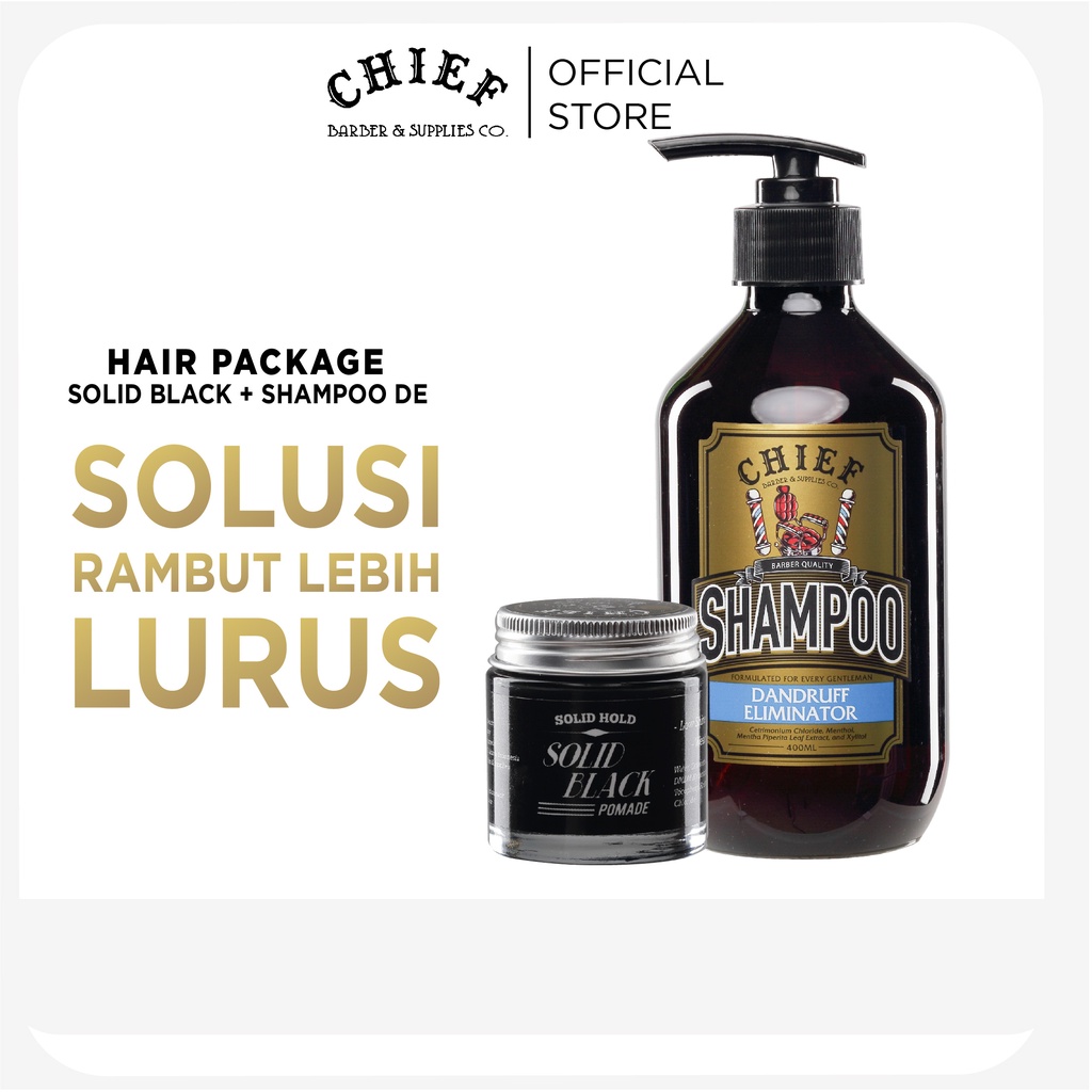 Jual CHIEF HAIR PACKAGE (Pomade Solid Black 1oz + Shampoo DE 400ml ...