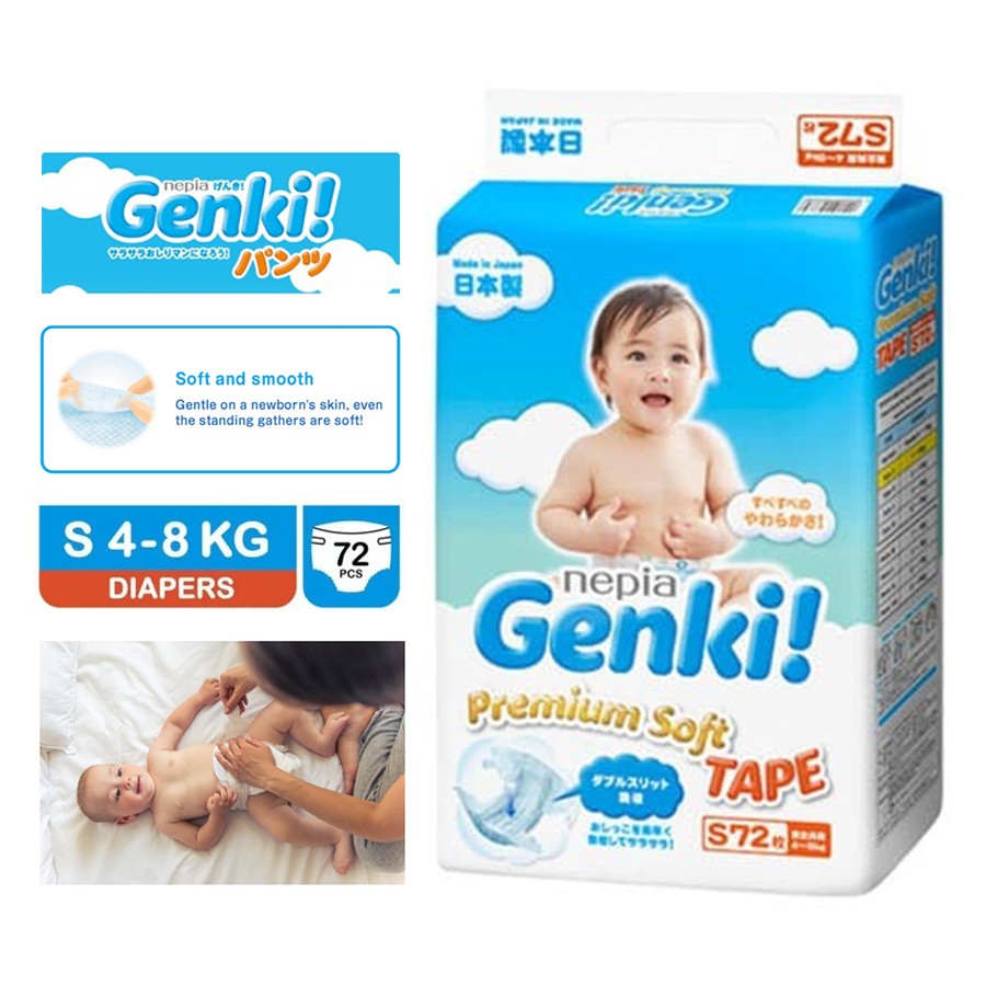 Jual Nepia Genki Premium Soft Tape S72 Popok Perekat Bayi S72 Diaper ...