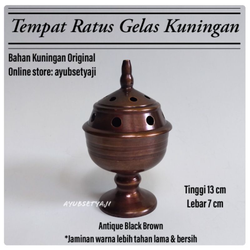 Jual Tempat Ratus Spa Kuningan Antik Ratus Tangkai kayu hiolo Brass ...