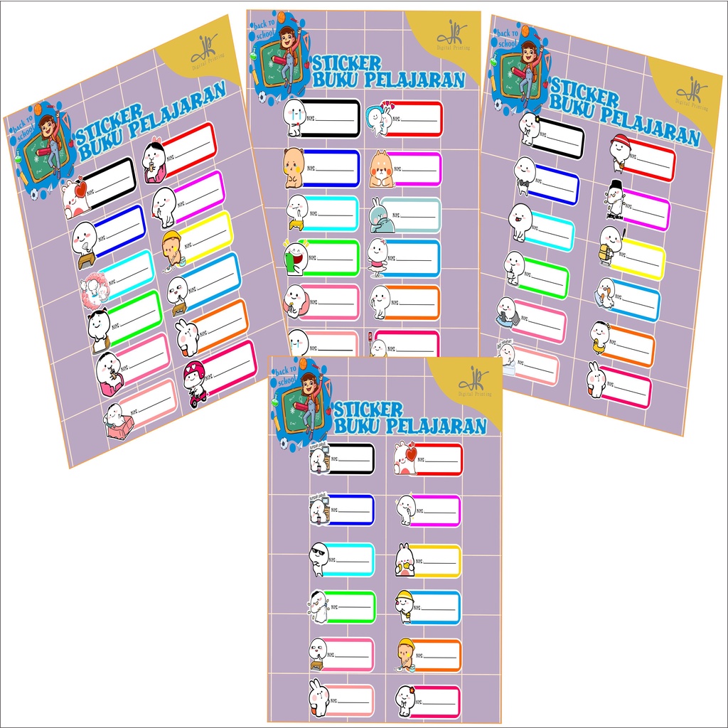 Jual JP Store Stiker Mapel - Label Buku Pelajaran Sekolah - Sticker ...