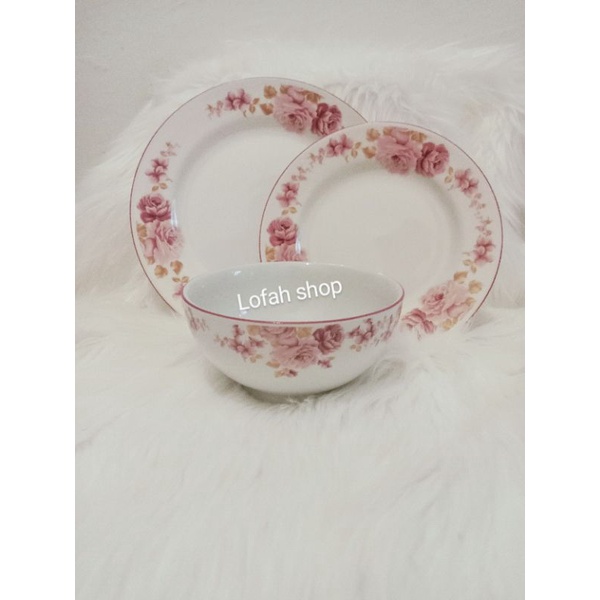 Jual piring makan/piring set/dinner set dan mangkok/piring keramik ...
